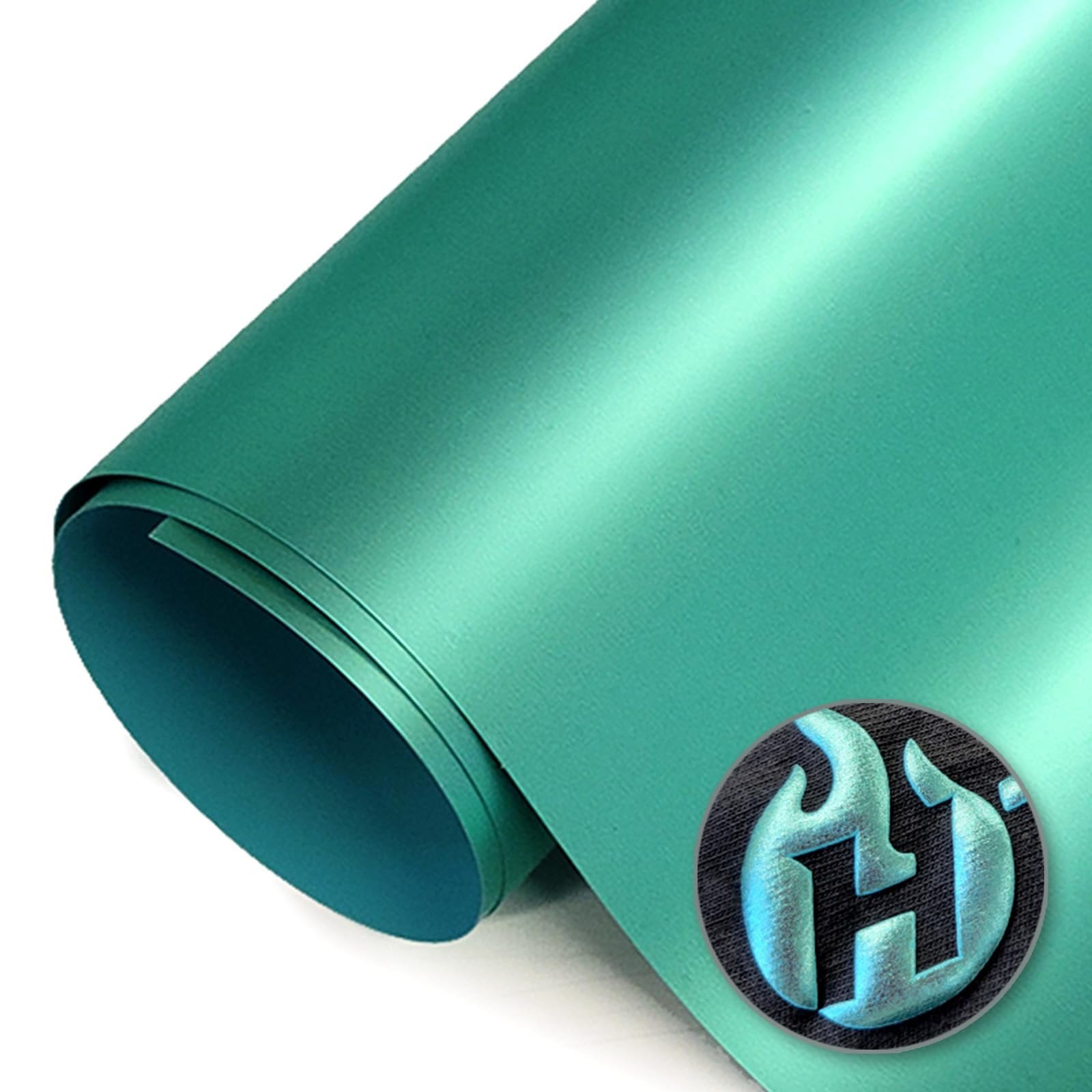 HTV4U Puff Metal Heat Transfer Vinyl Foil Mint, 20" x 10 Yards - 3D ...