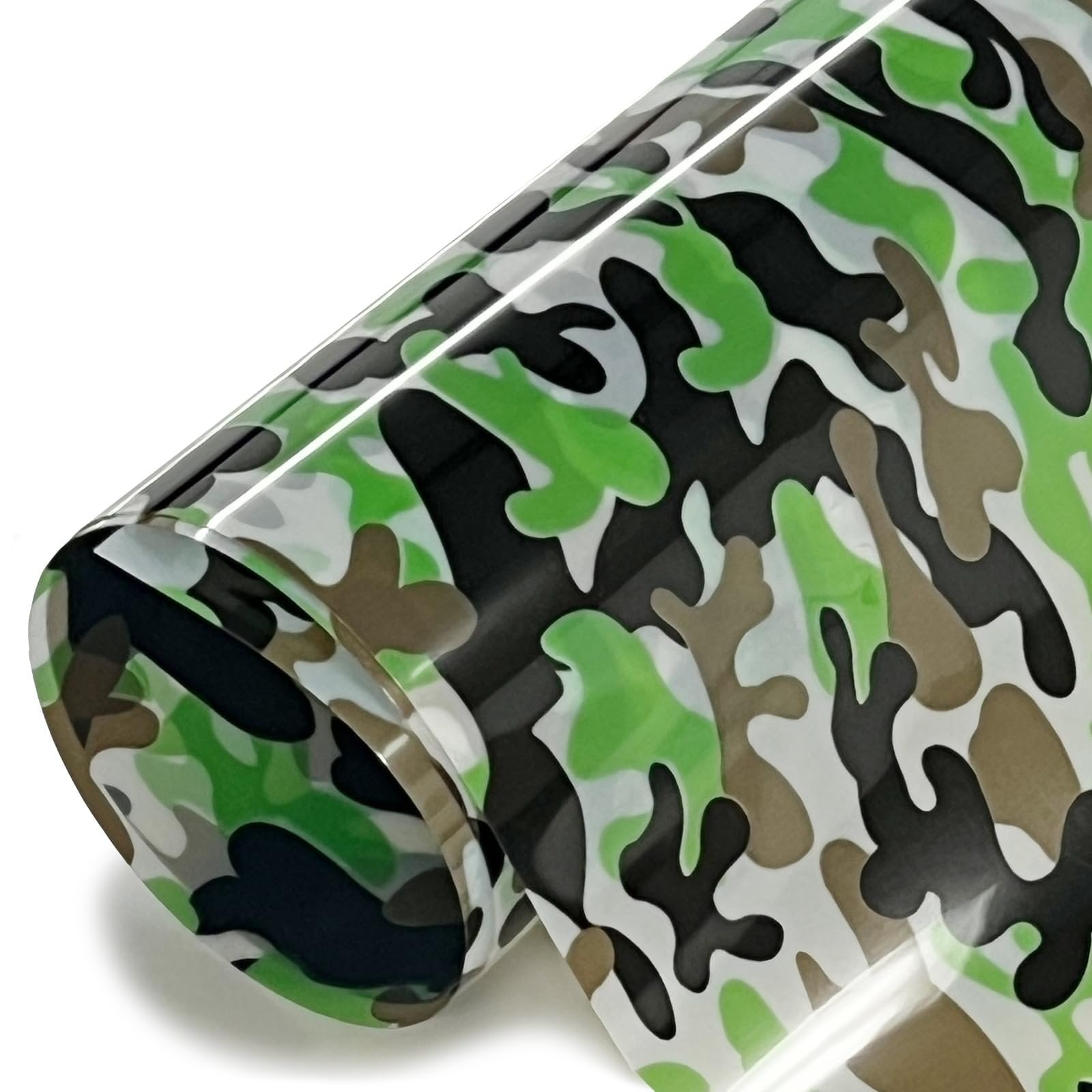 HTV4U Stretchable WeedFoil Heat Transfer Vinyl Light Green Camo, 20" x ...