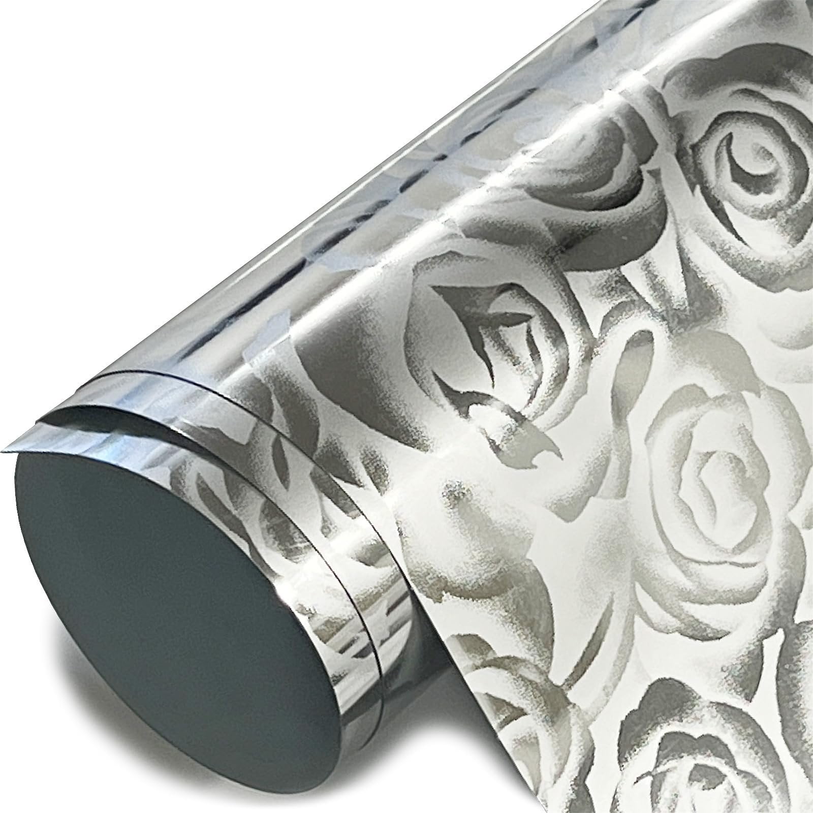 HTV4U Stretchable WeedFoil Heat Transfer Vinyl Silver Rose, 20" x 3 ...