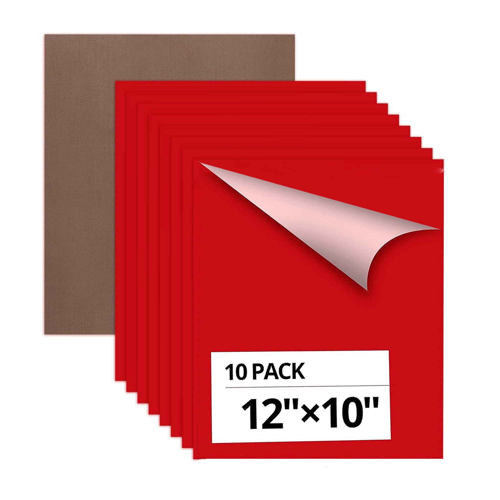 HTVRONT 10 Pack 12" x 10" Red Heat Transfer Vinyl Red Iron on Vinyl for ...