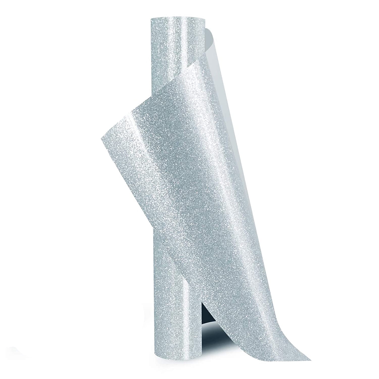 HTVRONT 10" x 15FT Glitter Silver Vinyl Iron on for HTVRONT & All ...