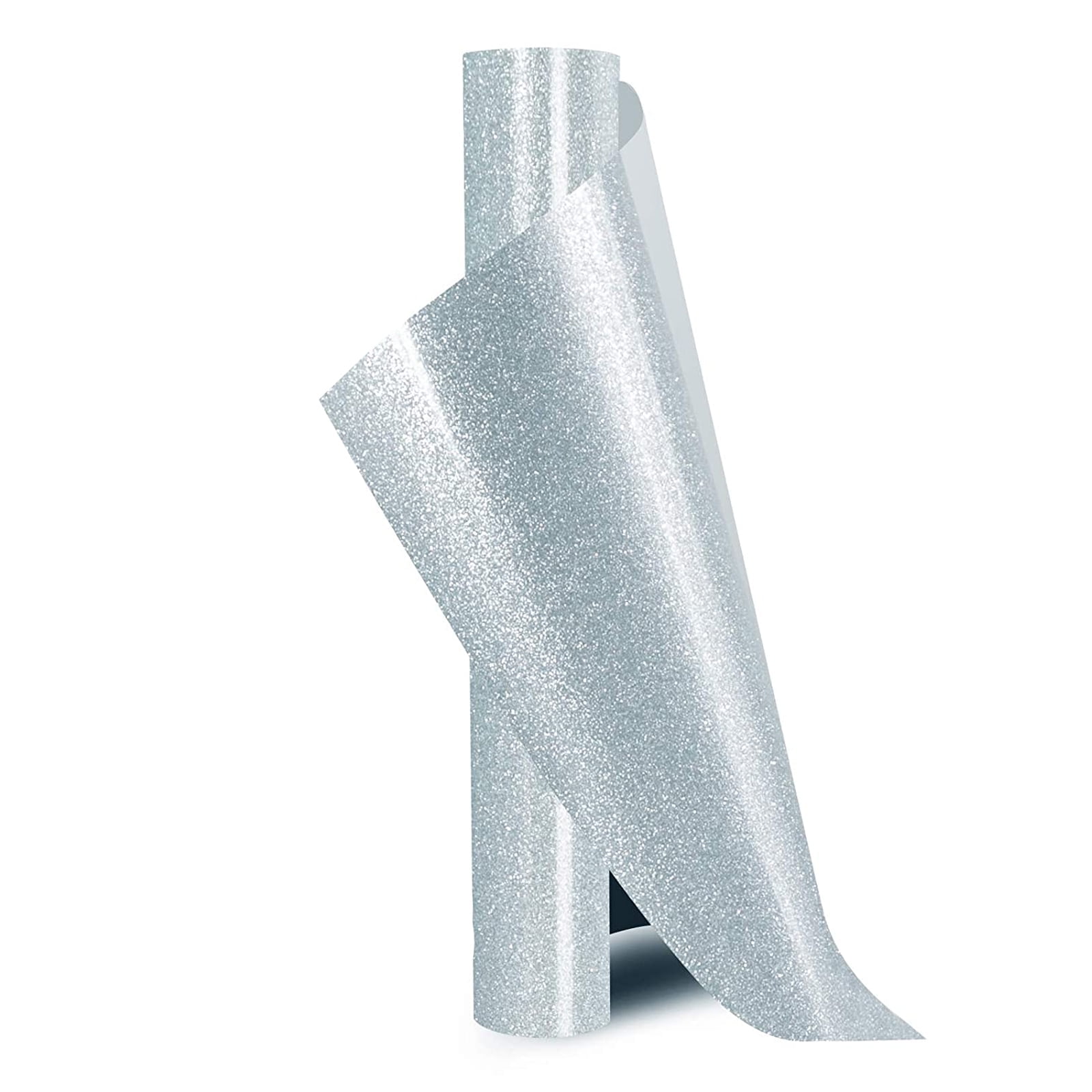 HTVRONT 10" x 8FT Glitter Silver Heat Transfer Vinyl Iron on T-shirt ...