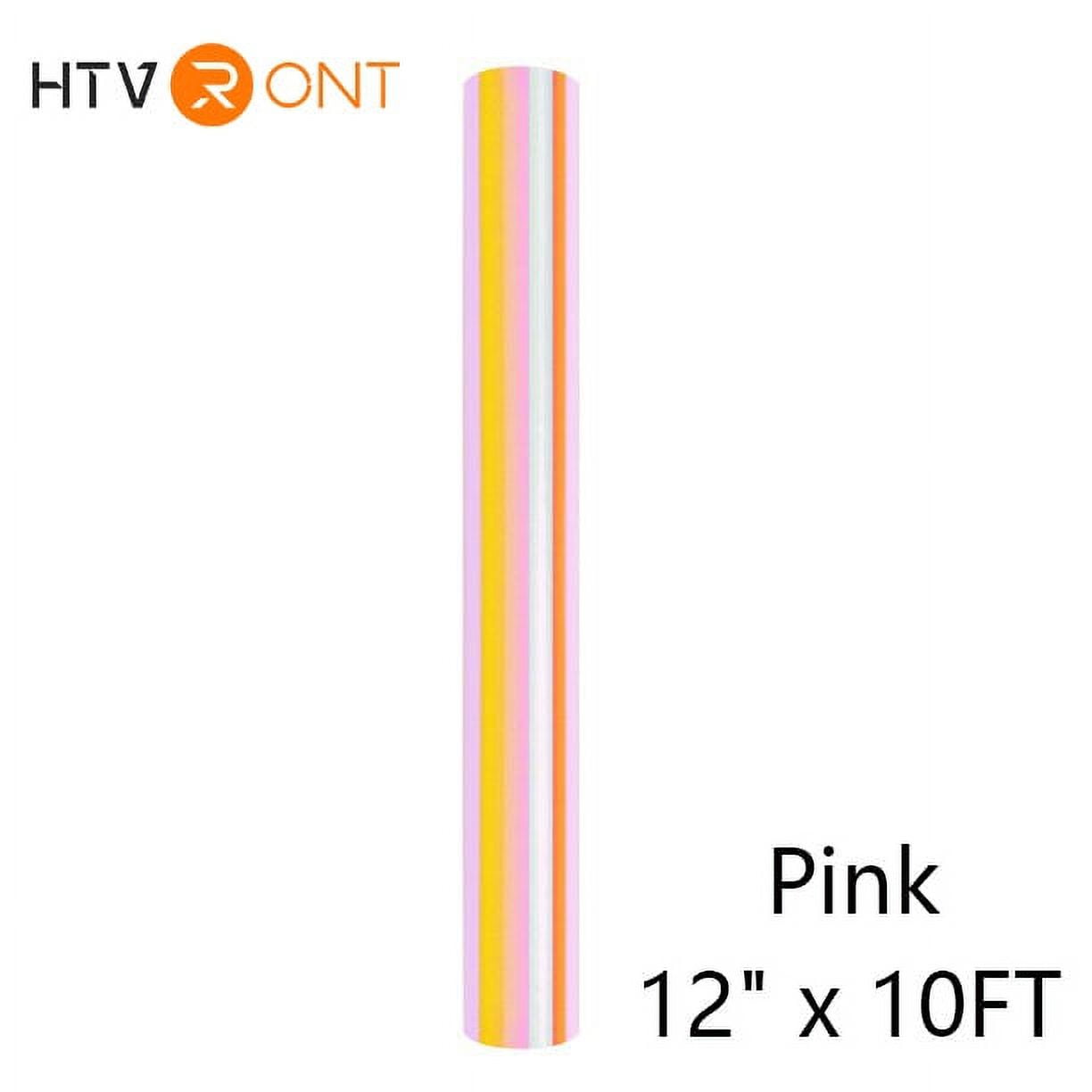 HTVRONT 12" x 10FT Holographic Pink Permanent Adhesive Vinyl for ...