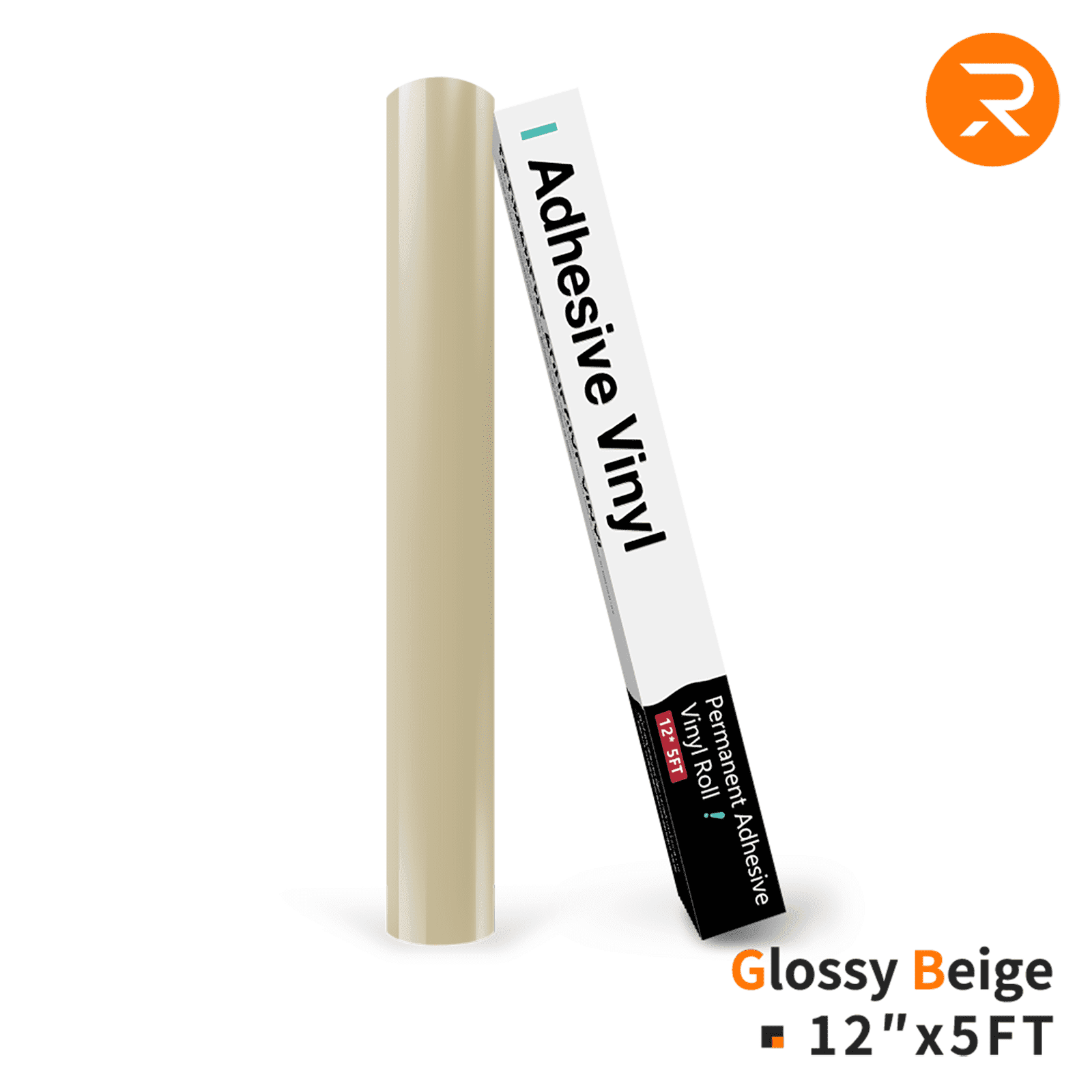 HTVRONT 12" x 5" Glossy Beige Permanent Adhesive Vinyl for Decoration ...