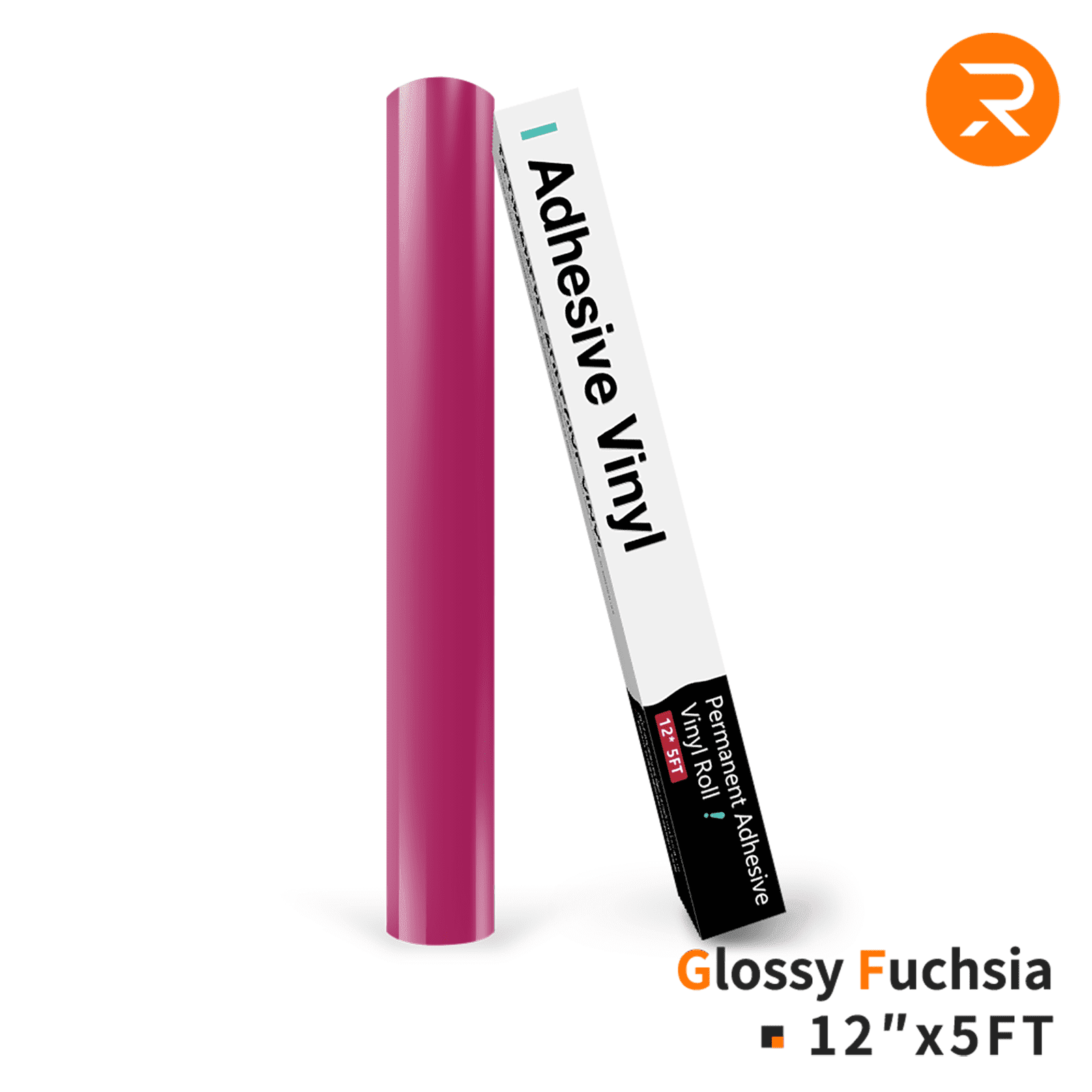 HTVRONT 12" x 5" Glossy Fuchsia Permanent Adhesive Vinyl for Decoration ...