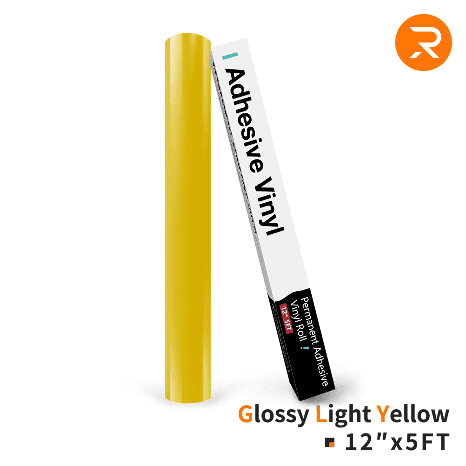 HTVRONT 12" x 5" Glossy Light Yellow Permanent Adhesive Vinyl for ...