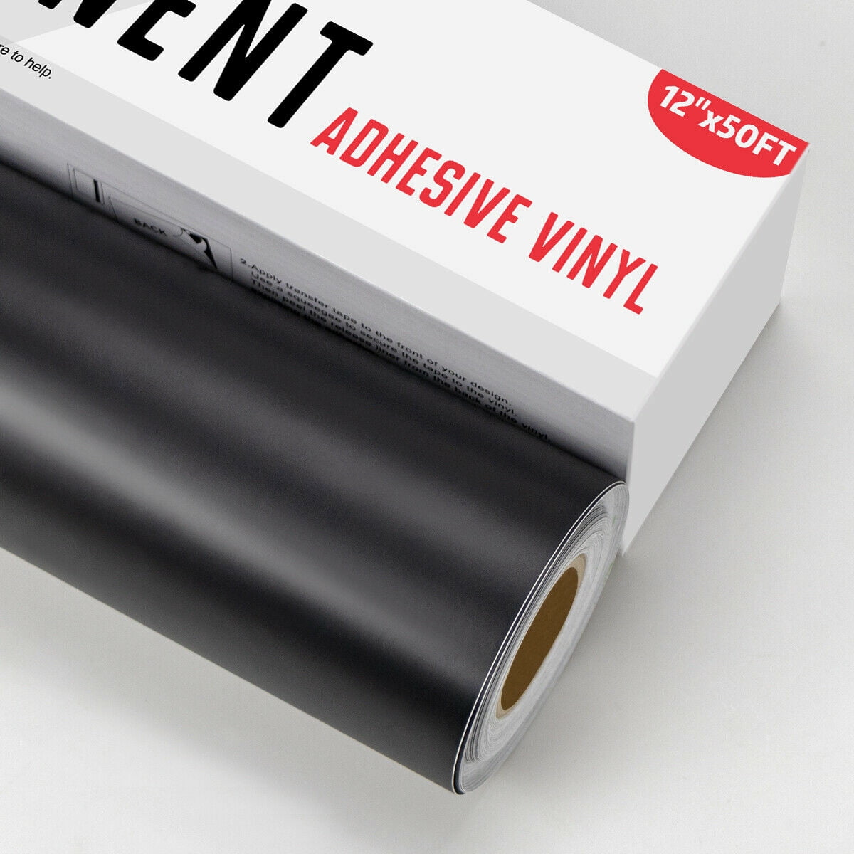 HTVRONT 12" x 50 FT Matte Black Permanent Vinyl, Adhesive Vinyl Roll ...