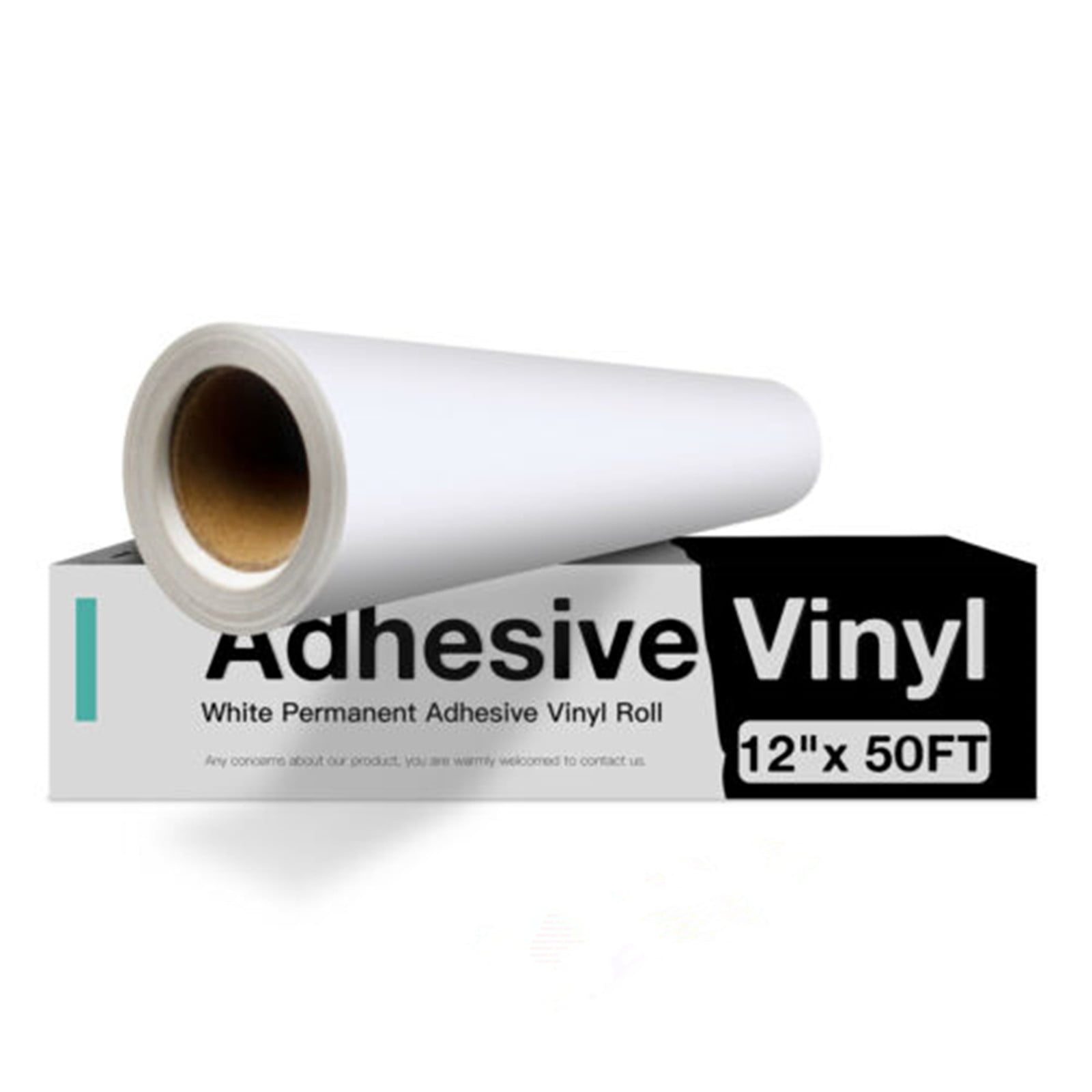 HTVRONT 12" x 50 FT Matte White Permanent Vinyl, Adhesive Vinyl Roll ...