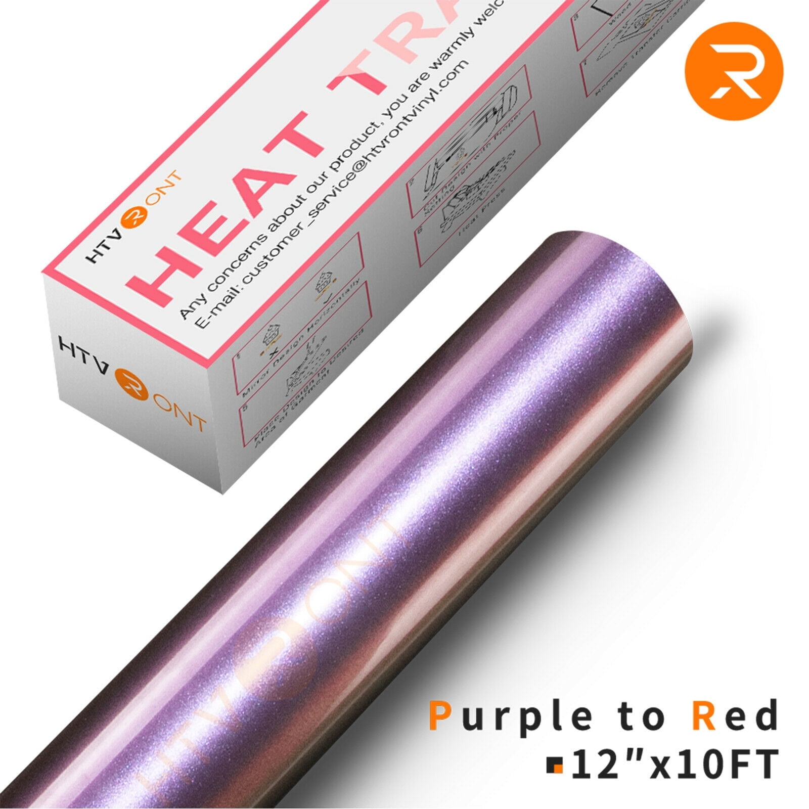 HTVRONT 12" x 5FT Purple to Red Chameleon Heat Transfer Vinyl Gradient ...