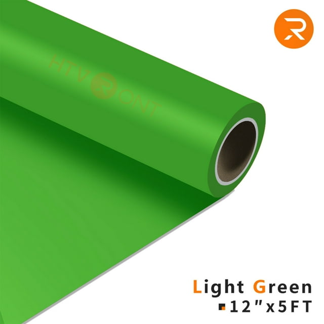 HTVRONT 12" x 5ft Heat Transfer Vinyl Light Green HTV Rolls for T ...