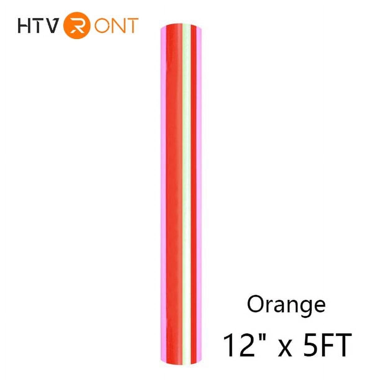 HTVRONT 12 x 5ft Holographic Orange Permanent Adhesive Vinyl for ...
