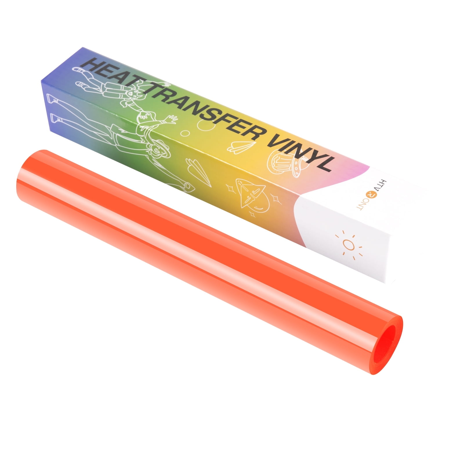 HTVRONT 12" x 6FT Orange HTV Vinyl 3D Puff Heat Transfer Vinyl With ...