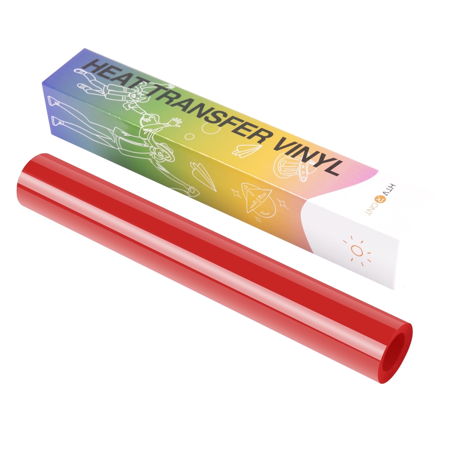 HTVRONT 12" x 6FT Red HTV Vinyl 3D Puff Heat Transfer Vinyl With ...