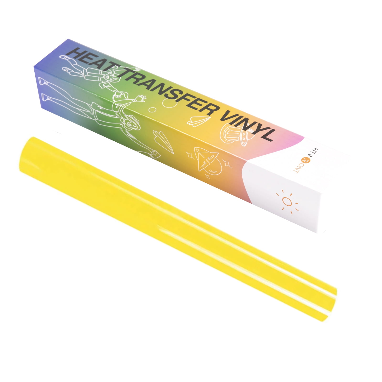 HTVRONT 12" x 6FT Yellow HTV Vinyl 3D Puff Heat Transfer Vinyl With ...