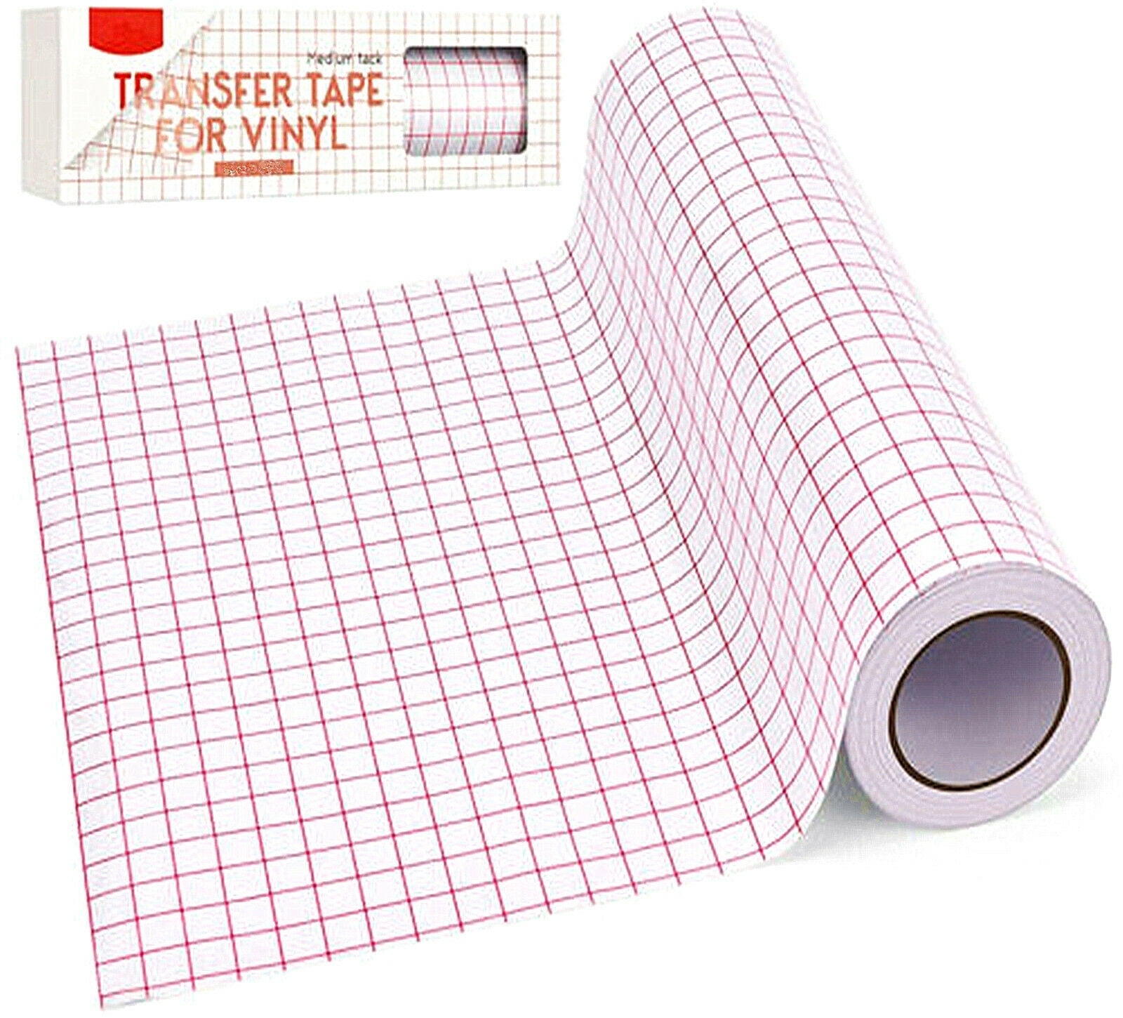 HTVRONT 12" x 80 Feet Transfer Tape for Vinyl with Red Alignment Grid ...