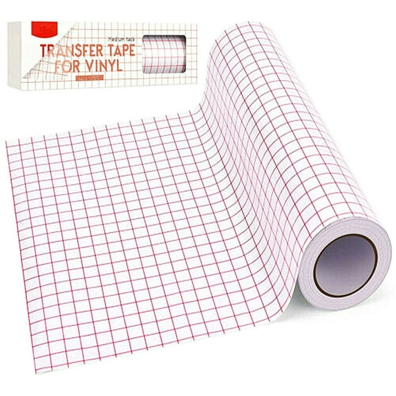 HTVRONT 12" x 80 Feet Transfer Tape for Vinyl with Red Alignment Grid ...