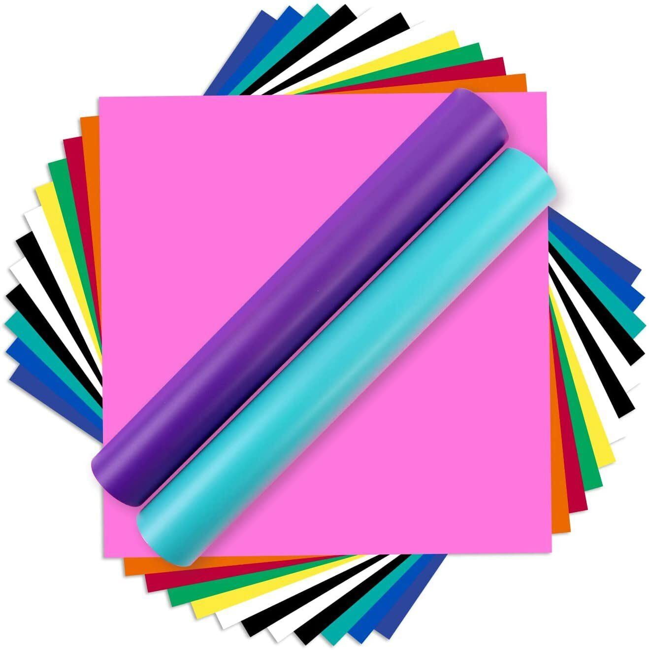 HTVRONT 14 PCS 12"x12" Matte Permanent Adhesive Vinyl Sheets for Cricut ...