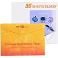 HTVRONT 15 Sheets 8.5"x11" Glossy Printable Vinyl Sticker Paper for ...