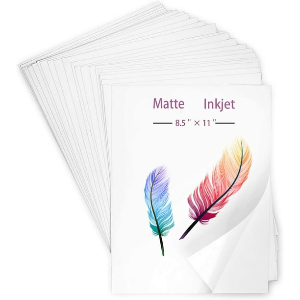 HTVRONT 15 Sheets Matte Printable Vinyl Sticker Paper Labels for Inkjet ...