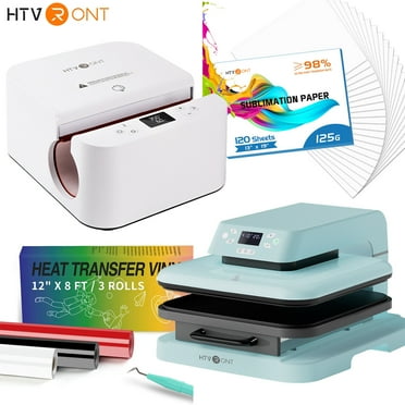 HTVRONT 1500W 15"x15" White Auto Heat Press Machine for Transfer Vinyl ...