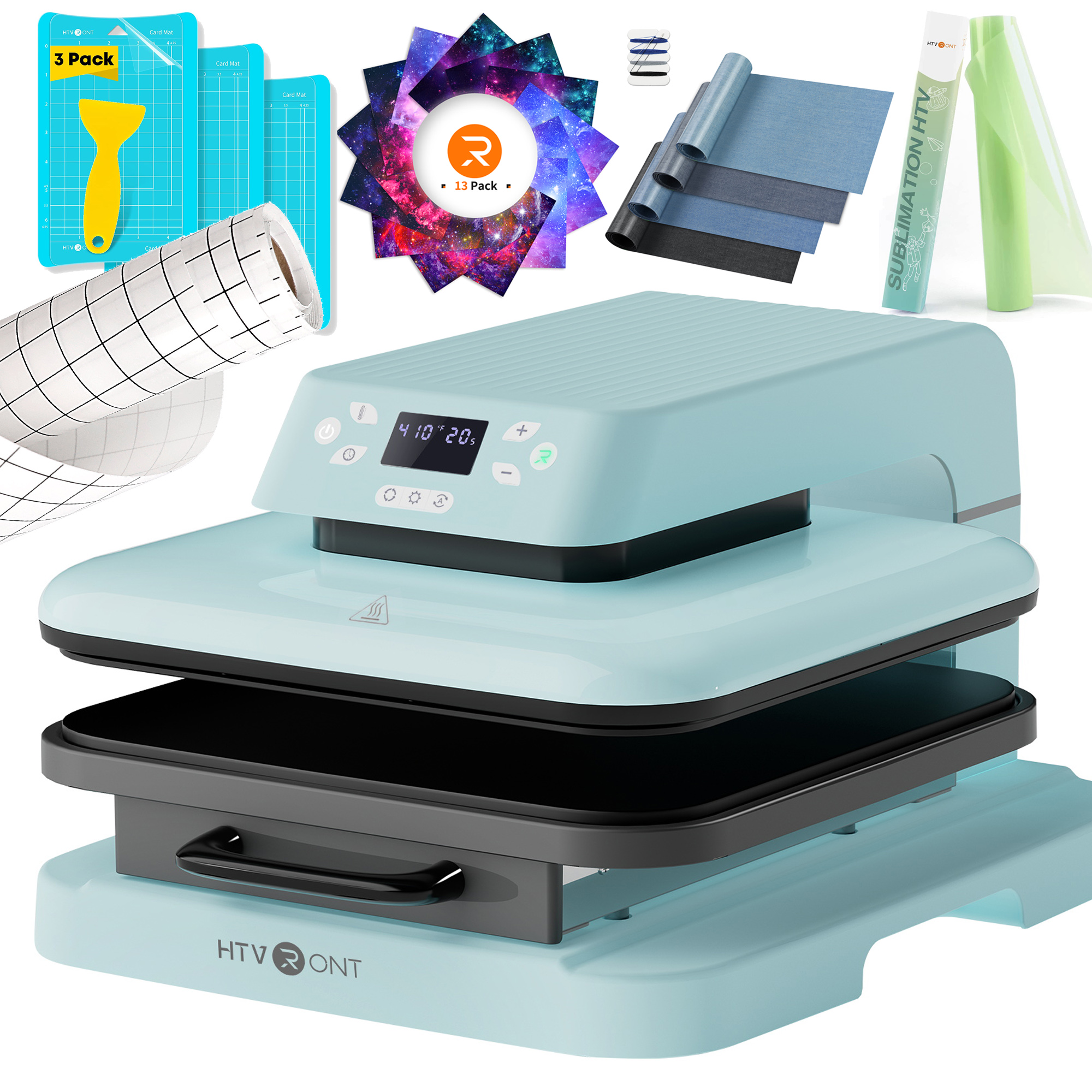 HTVRONT 1500W 15"x15" Auto Heat Press Machine Bundle, Sublimation ...