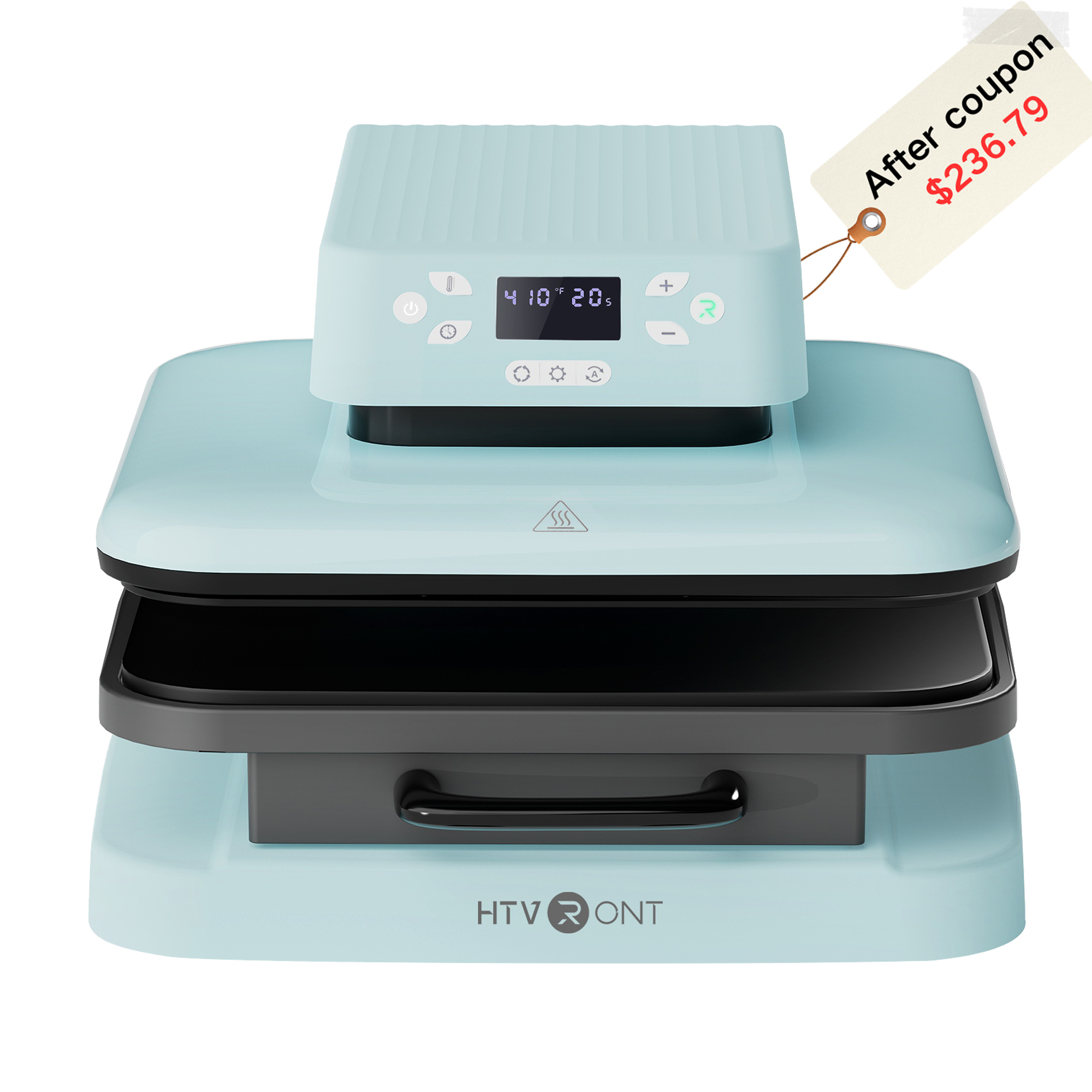 HTVRONT 1500W 15"x15" White Auto Heat Press Machine for Transfer Vinyl ...