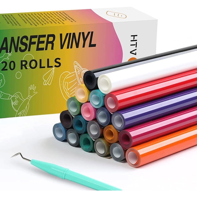 HTVRONT 20 Pack 12'' x 3FT Heat Transfer Vinyl Rolls Bundle, Easy ...
