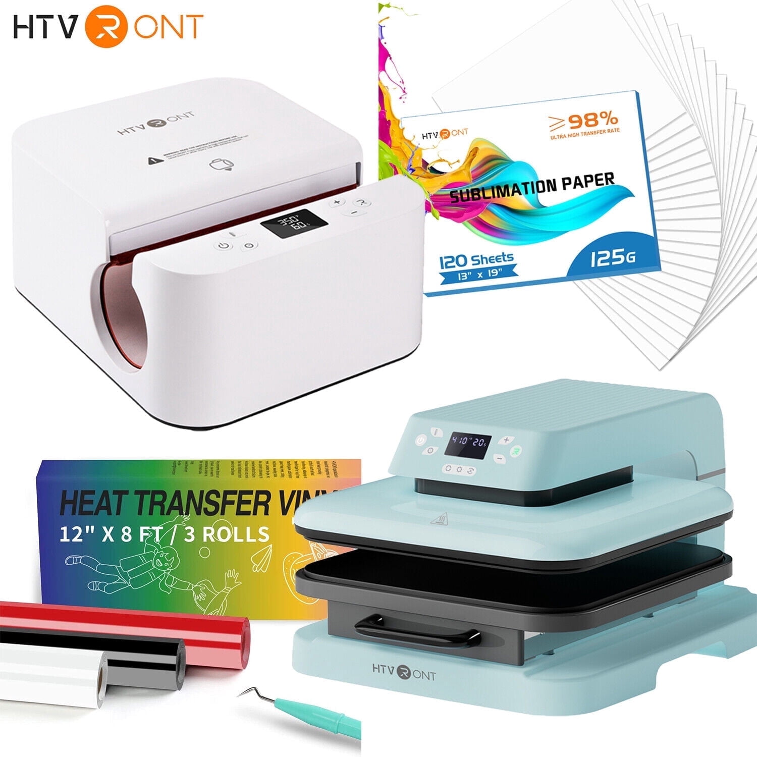 HTVRONT 20" x 12" HTV Vinyl Auto Heat Press Machine - Walmart.com