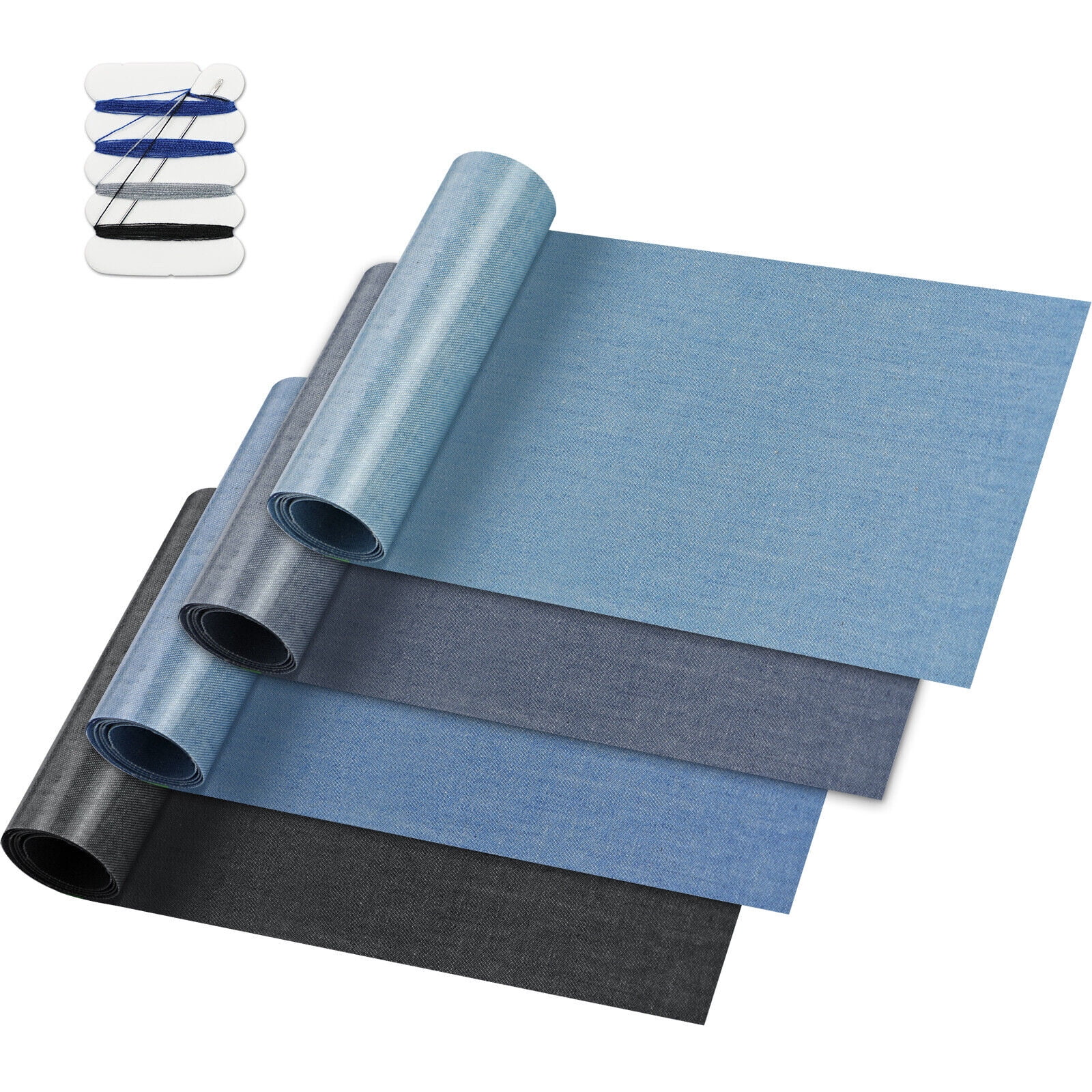 HTVRONT 4 Rolls Denim Fabric Mending, 3"x60" Iron on Patches for Jeans ...