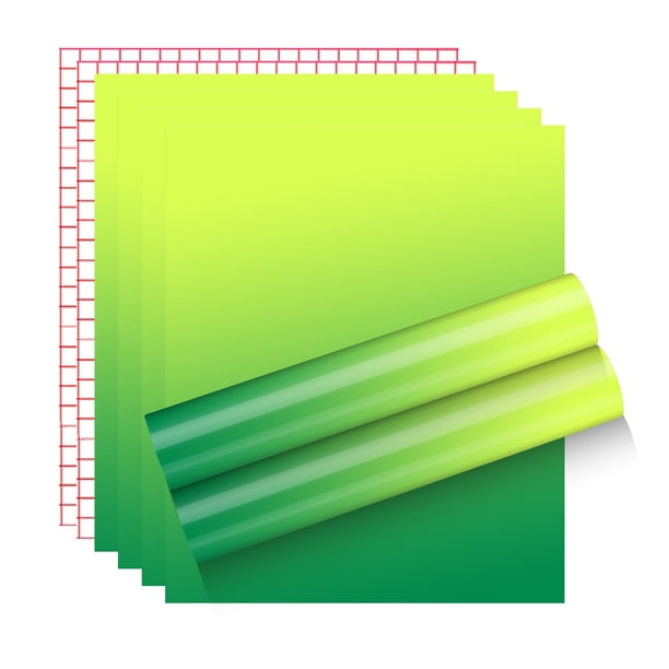 HTVRONT 6 Colors 12"x10" Neon Yellow to Green Color Changing Vinyl ...