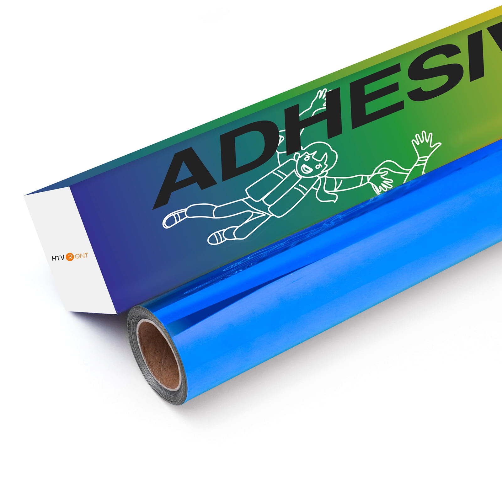 HTVRONT Blue Mirror Metallic Vinyl 12" x 6 FT Permanent Adhesive Vinyl ...