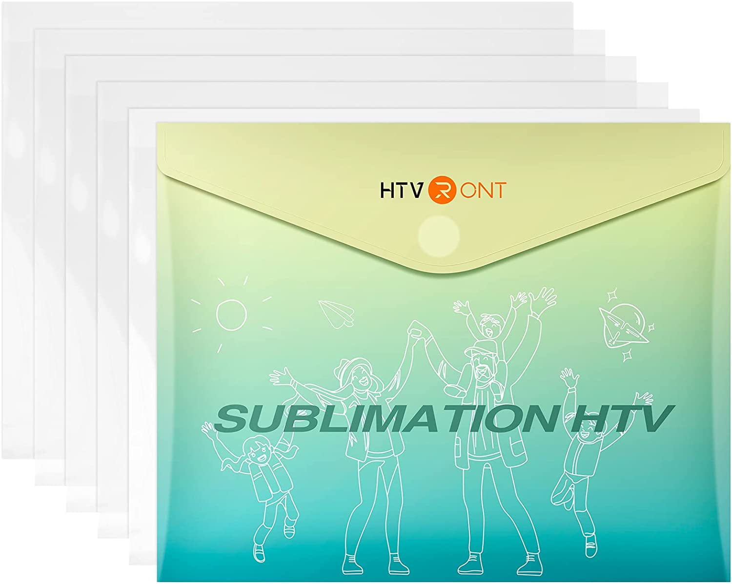 HTVRONT Clear HTV Vinyl for Sublimation - 5 Pack 12" x 10" Matte ...