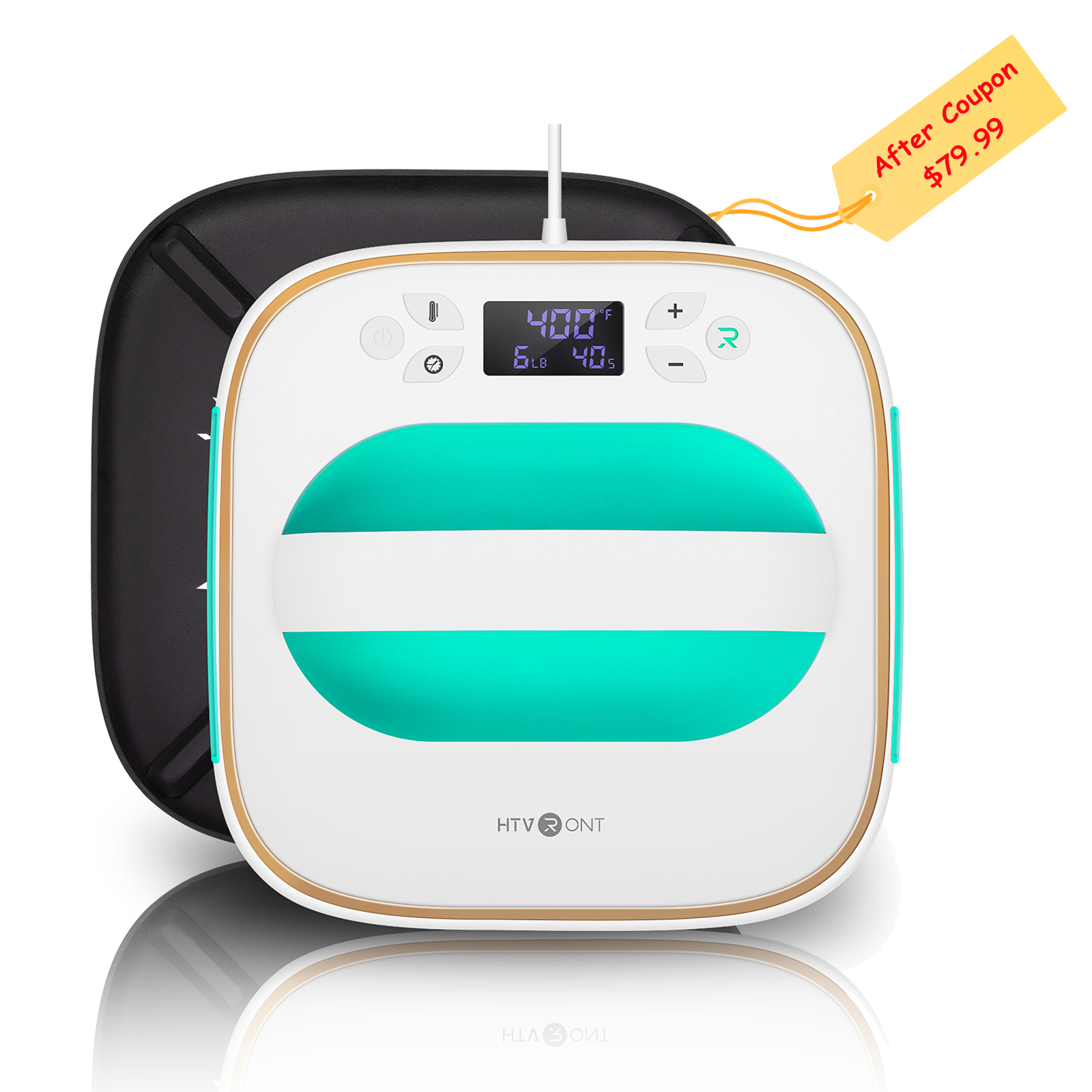 HTVRONT Green 10" x 10" Sublimation Heat Press Machine Portable tshirt ...