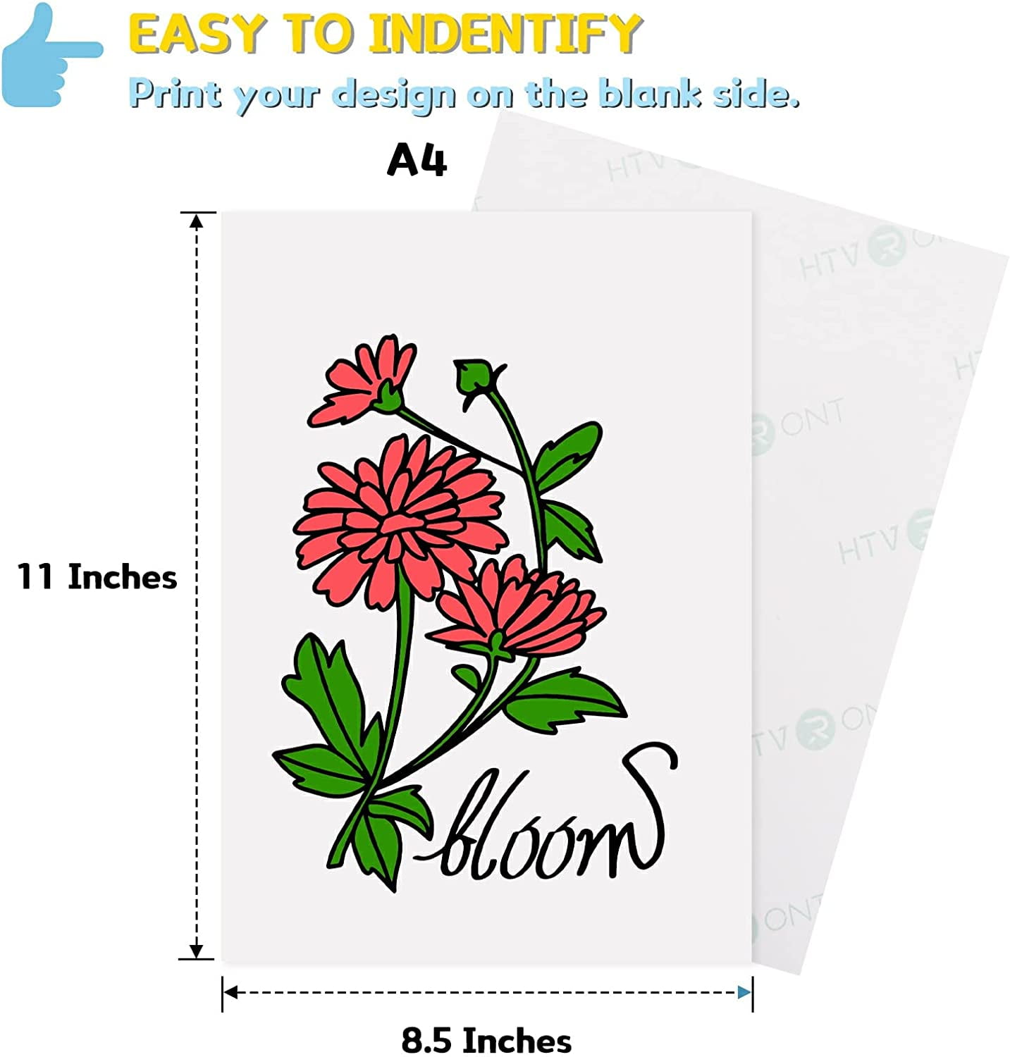 HTVRONT Heat Transfer Paper for Dark T Shirts - 50 Pack 8.5x11" Iron on ...