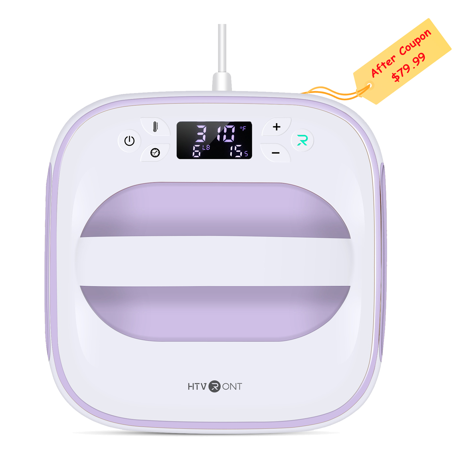 HTVRONT Light purple 10" x 10" Sublimation Heat Press Machine Portable ...