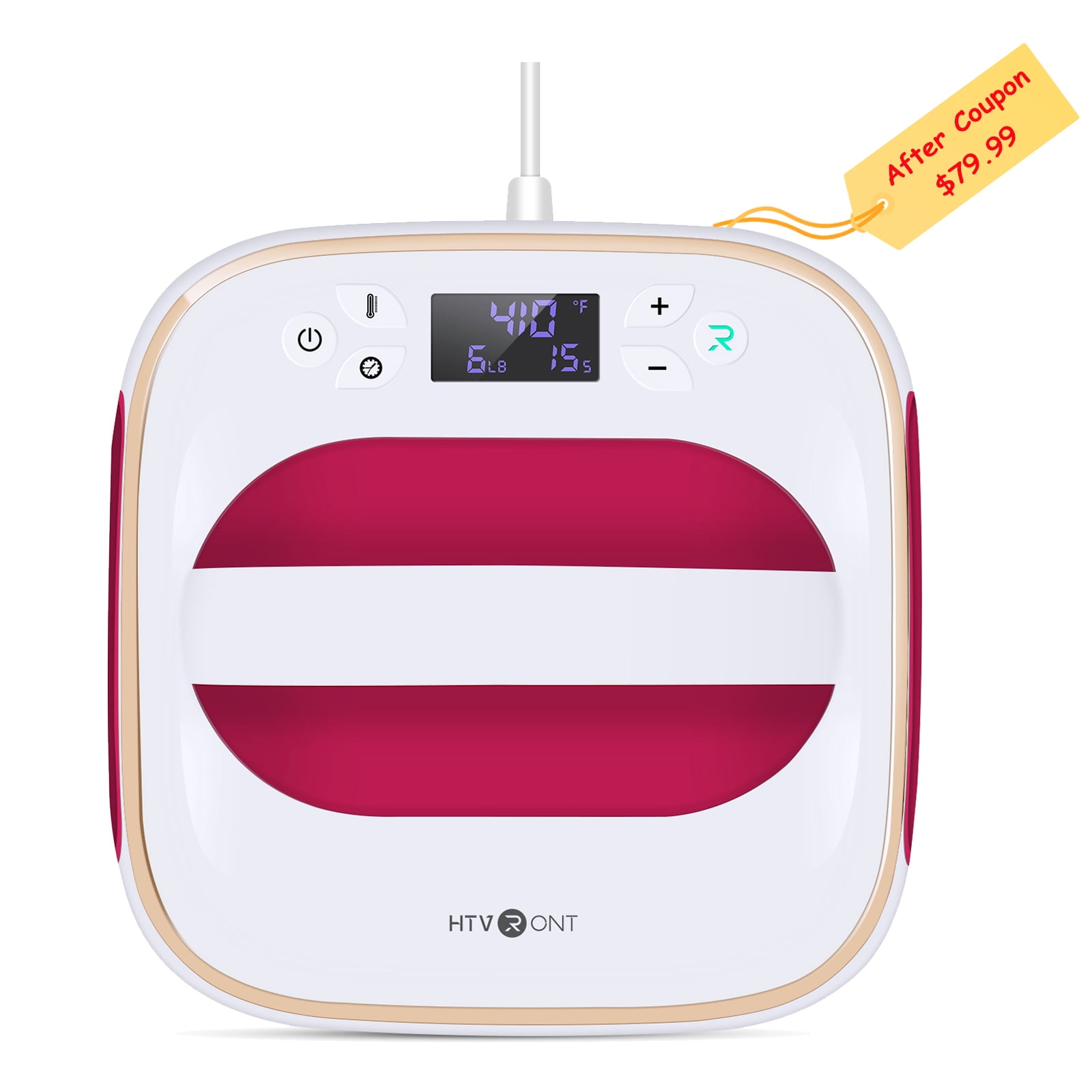 HTVRONT Red 10" x 10" Sublimation Heat Press Machine Portable tshirt ...