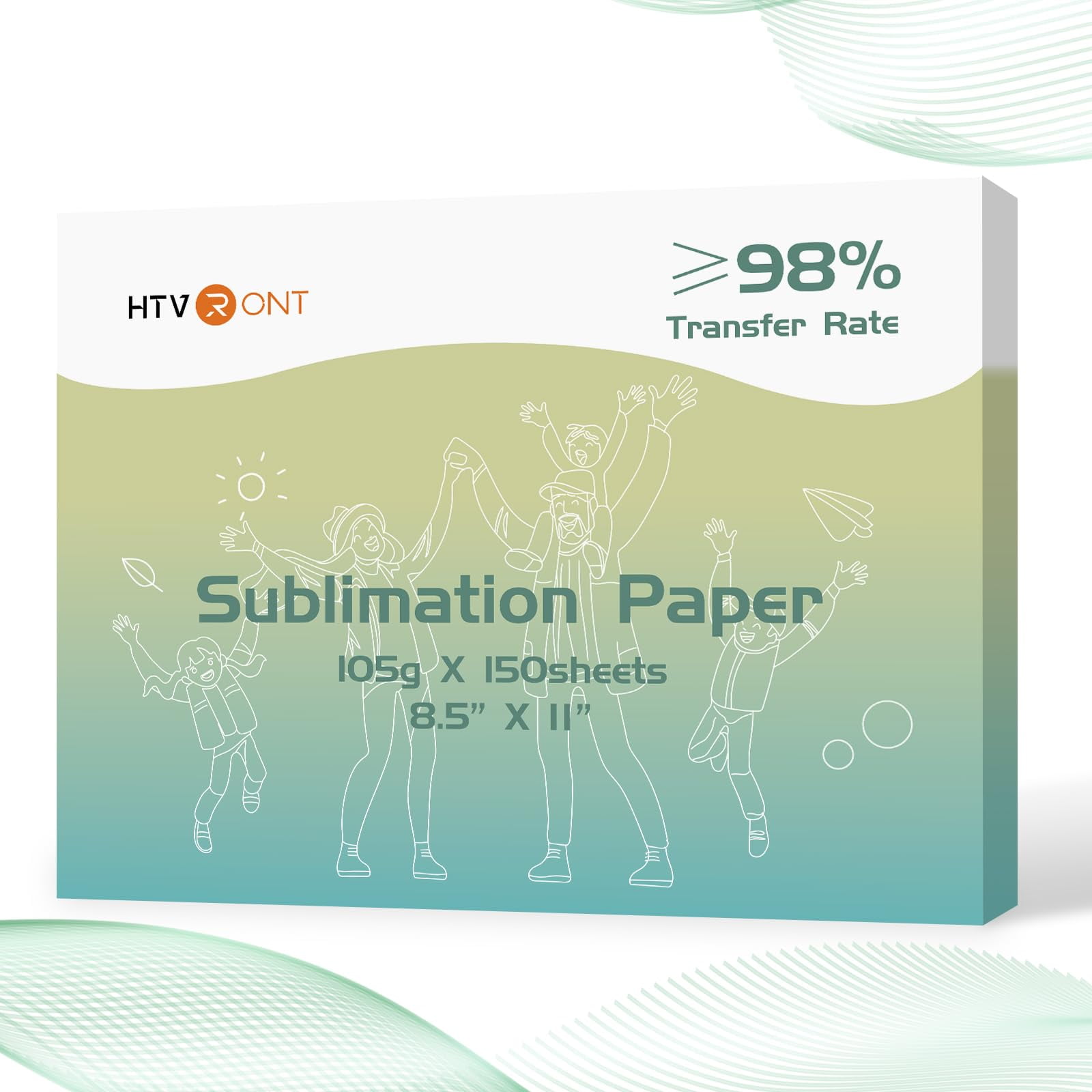 HTVRONT Sublimation Paper 8.5 OIF8 x 11 Inches - 150 Sheets 105g Excellent Ink Release ...