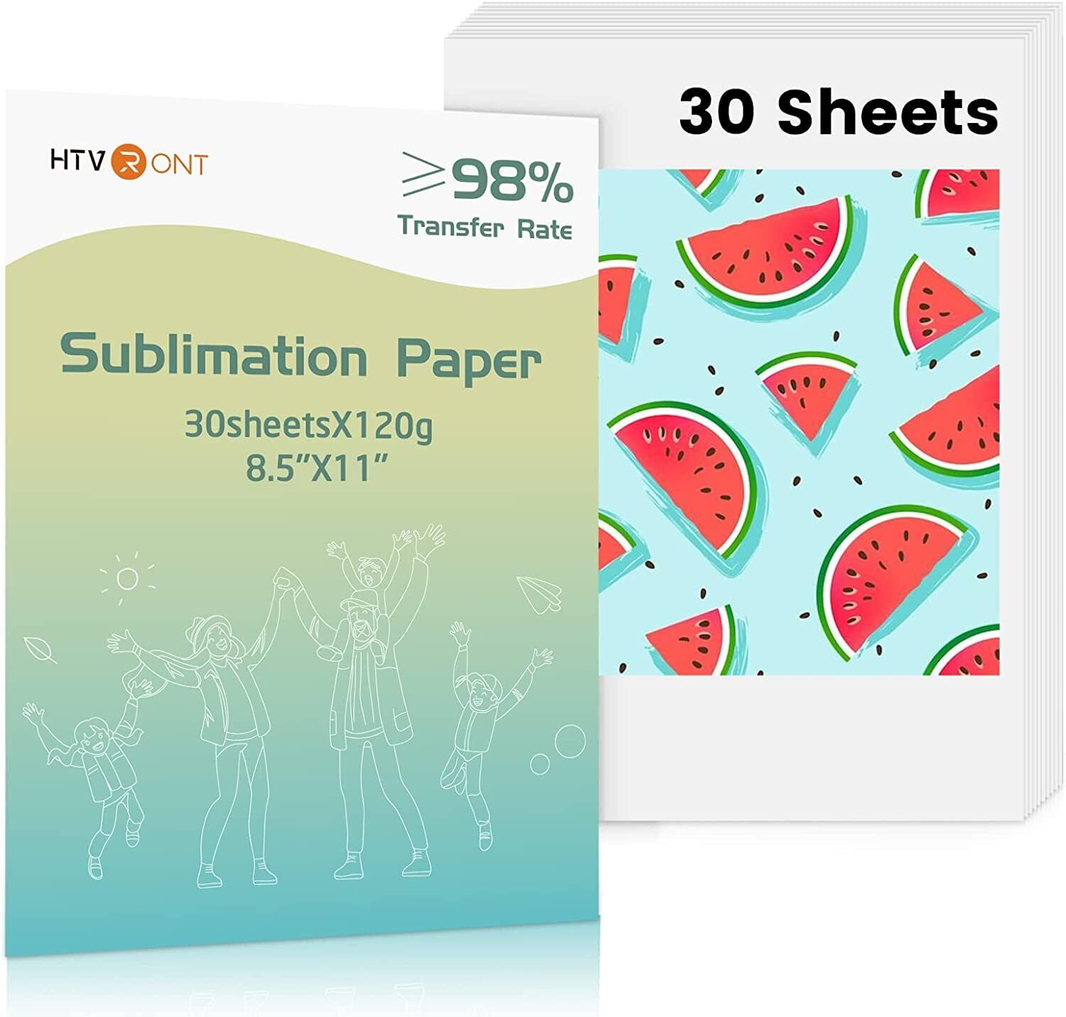 HTVRONT Sublimation Paper 8.5" x 11"-30pcs Sublimation Transfer Paper ...
