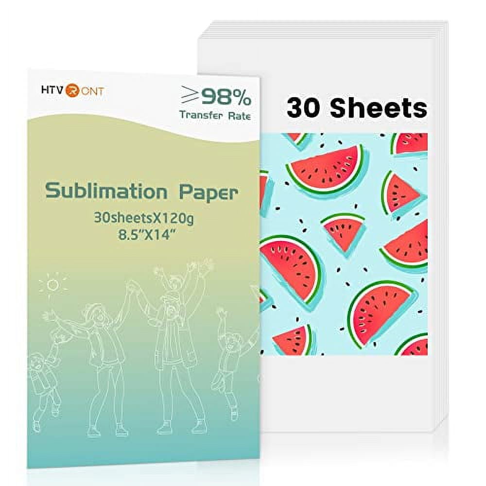 HTVRONT Sublimation Paper 8.5x14 inches - 30 Sheets Sublimation Transfer Paper Compatible with ...