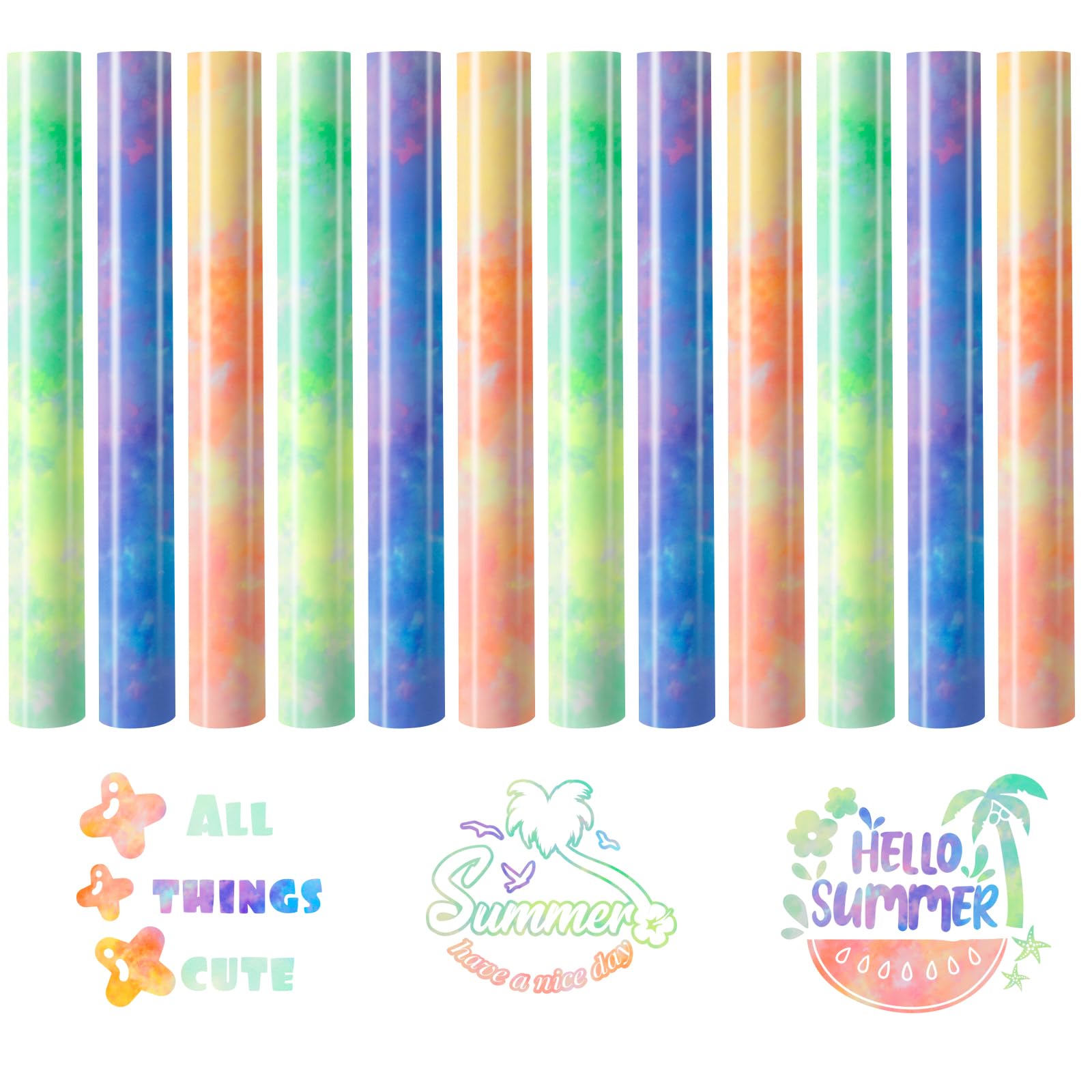 HTVRONT Tie Dye HTV Heat Transfer Vinyl - 12 Pack HTV Vinyl with ...