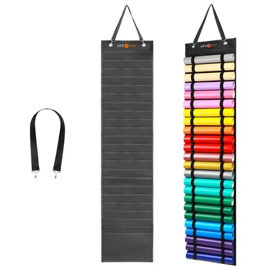 HTVRONT Vinyl Roll Holder with 24 Compartments Wall Mount/Hanging Over ...