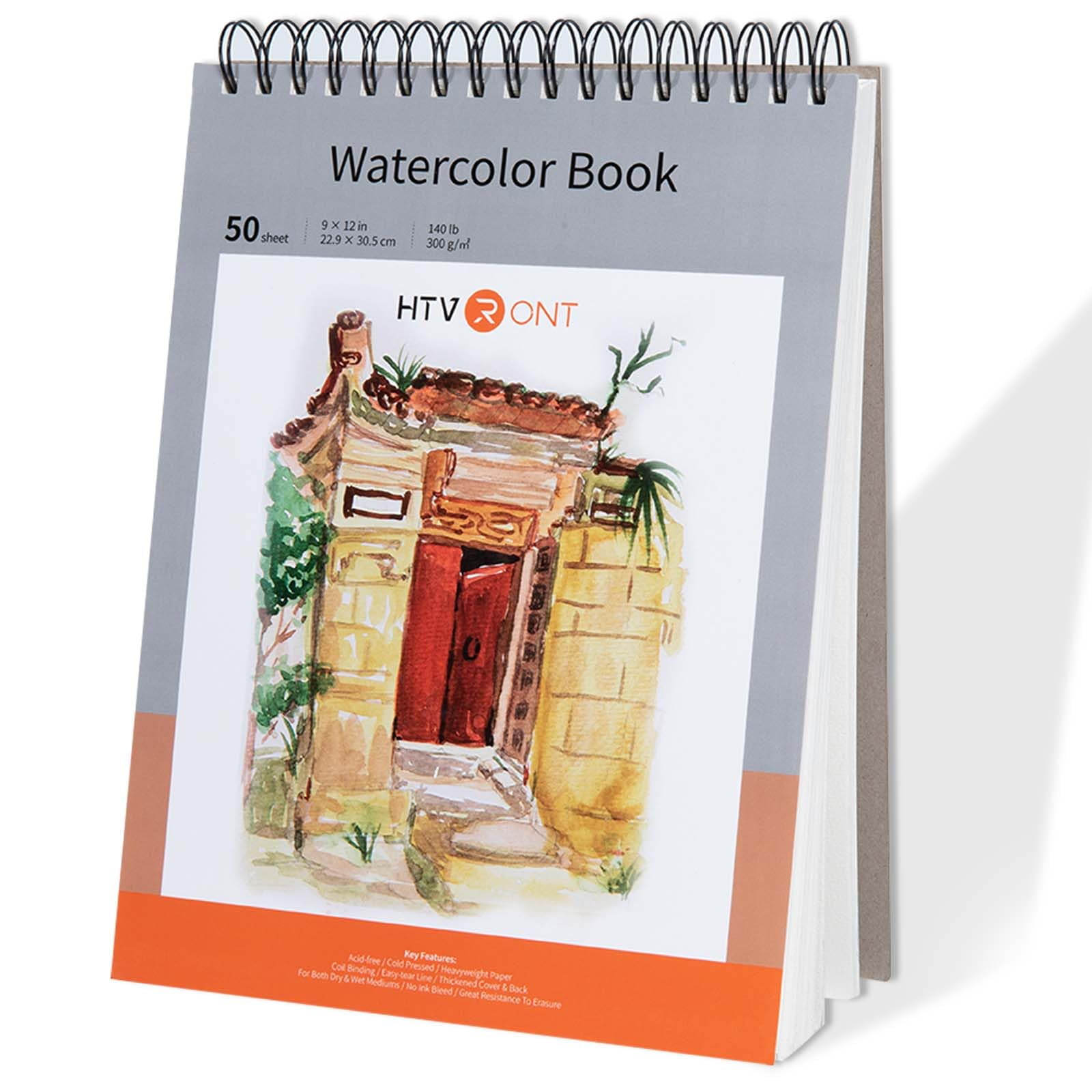 HTVRONT Watercolor Paper 9x12 YPF5 Inch - 50 Sheets Watercolor Pad, 140 ...
