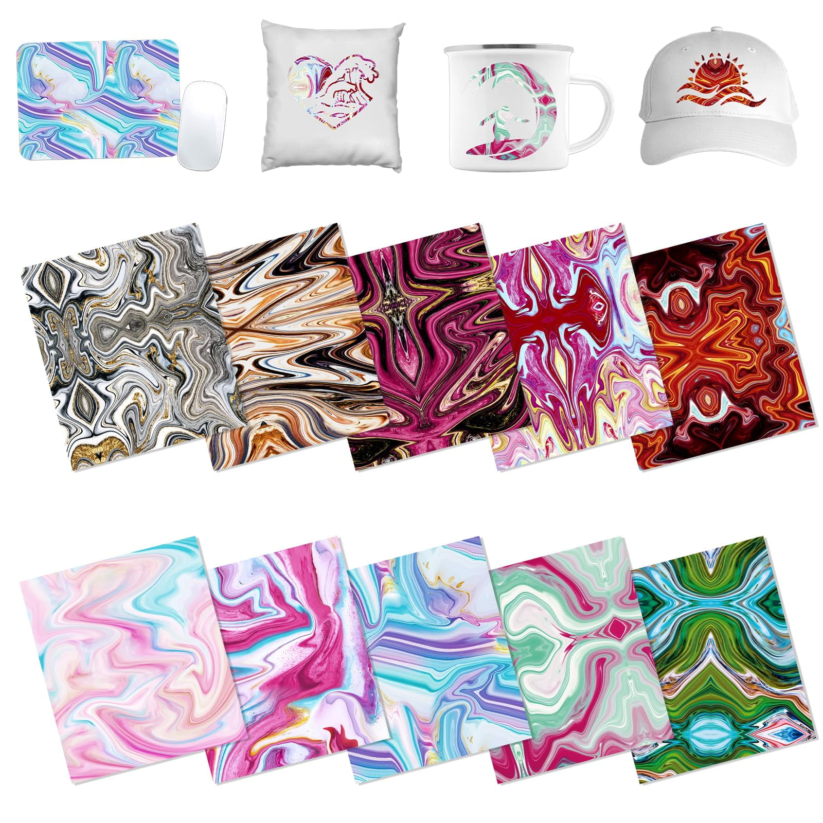 HTVSTD Marble Sublimation Transfer Ink Paper - 10sheets 12inches x ...