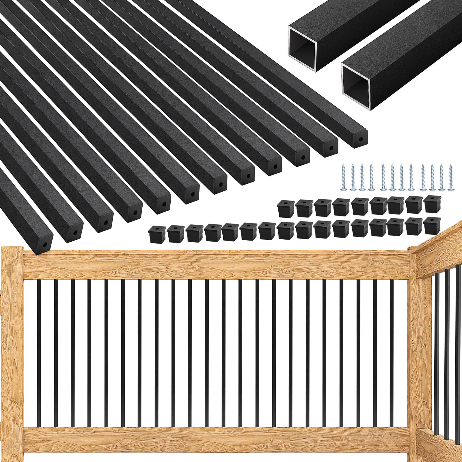 HTWAVE 101 Pack 32" Deck Balusters, Aluminum Balusters for Deck Railing, Metal - Walmart.com