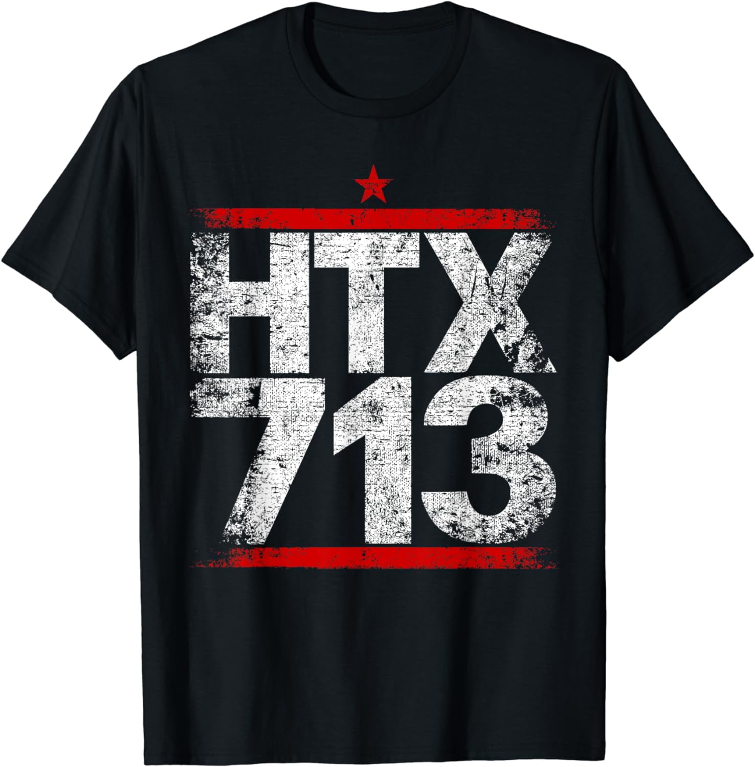 HTX 713 Houston Strong H-Town Distressed Vibe Houston Texas T-Shirt - Walmart.com