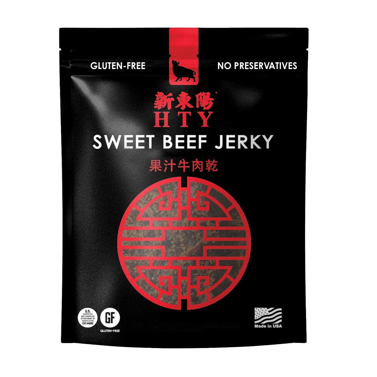 HTY Asian Style Sweet Beef Jerky, Tender, Juicy, Protein Snack, Gluten ...