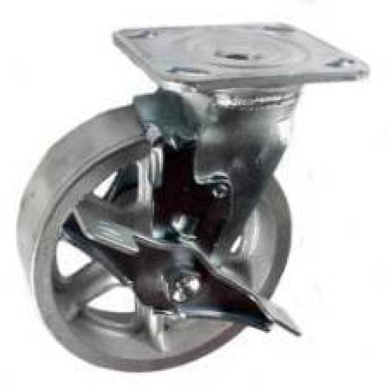 HTYSUPPLY 146CIRB620SB, 6" x 2" Cast Iron Wheel Swivel Caster with ...