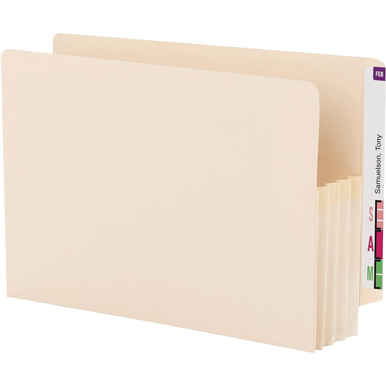 HTYSUPPLY End Tab File Pocket, Reinforced Straight-Cut Tab, 3-1/2 ...