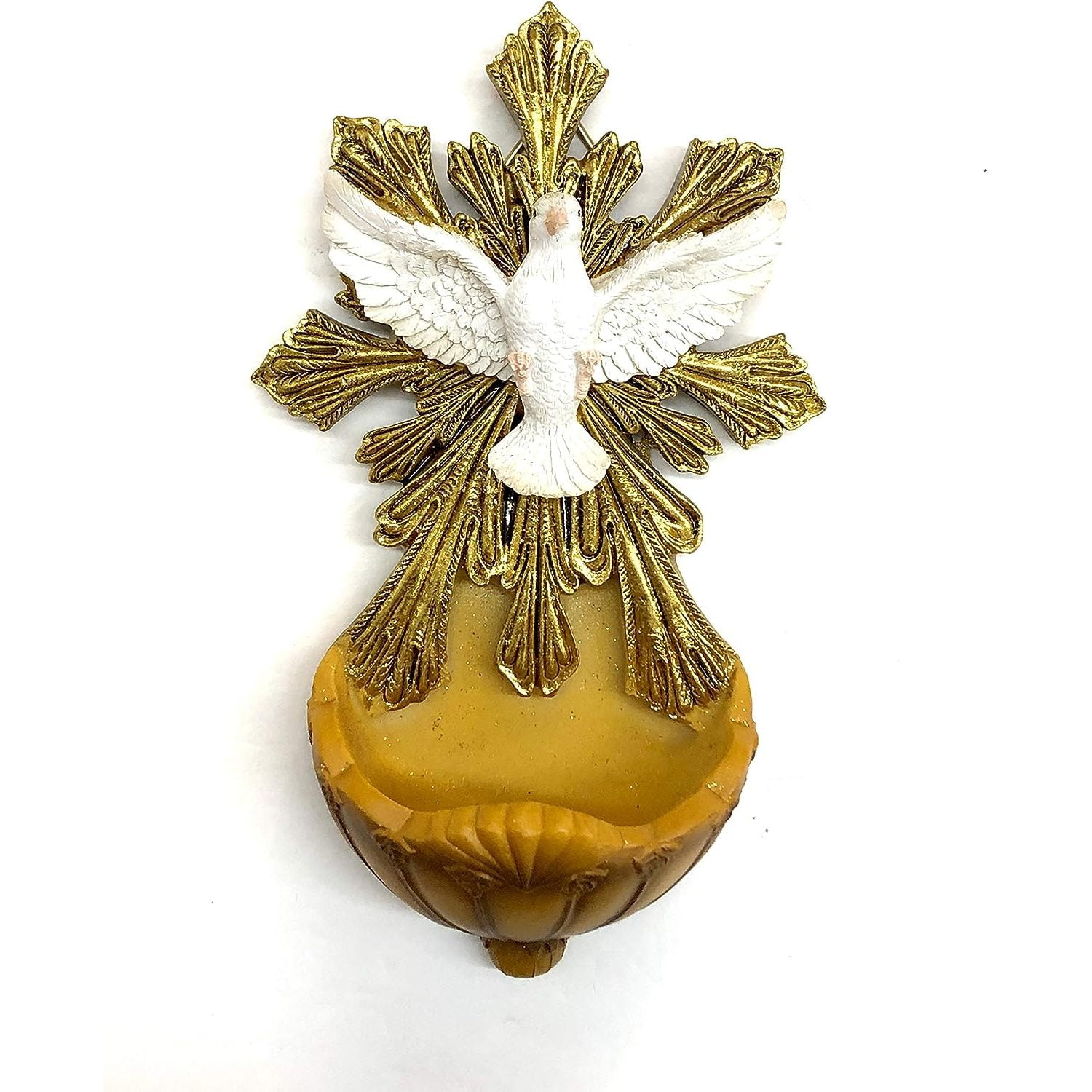 HTYSUPPLY Holy Spirit Hanging 8" Holy Water Font Confirmation Espiritu ...