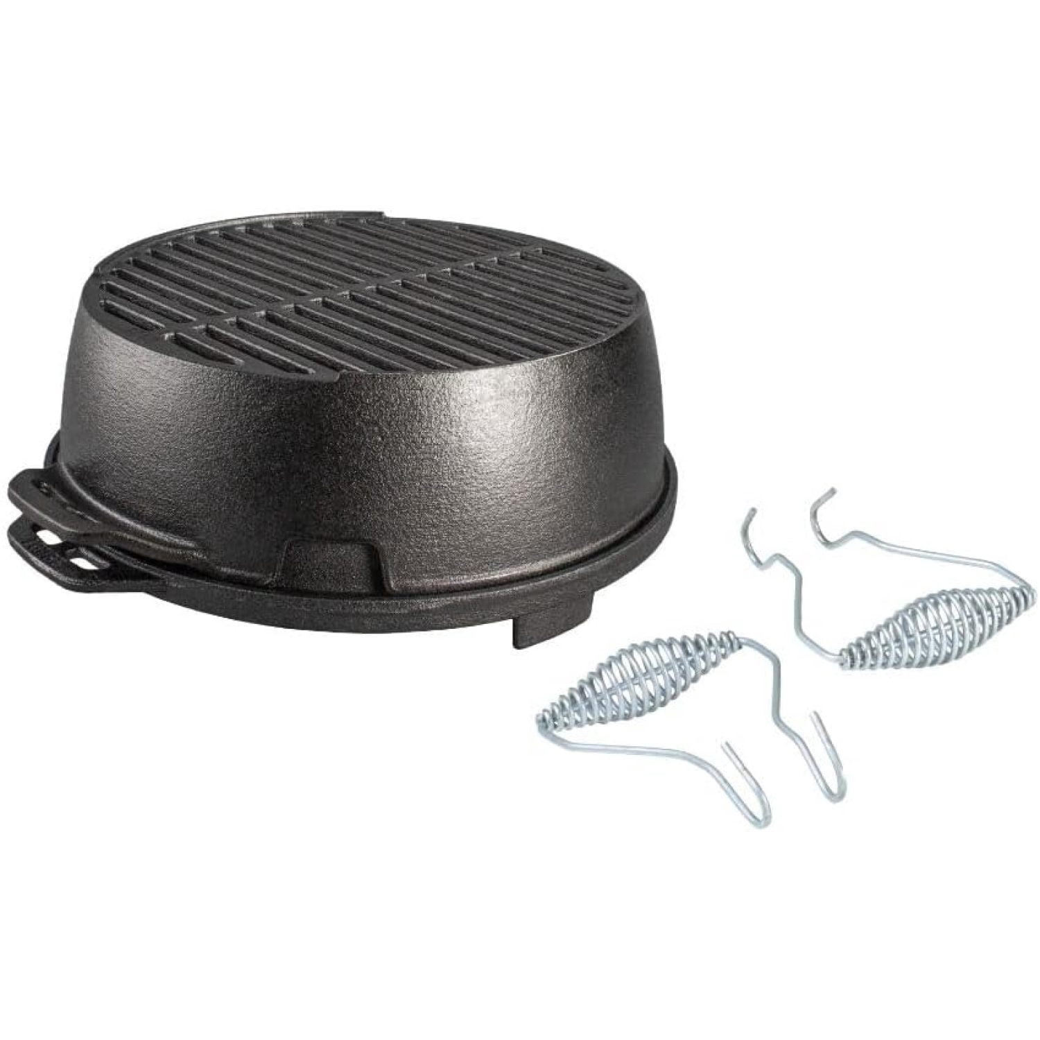 HTYSUPPLY L12RG Cast Iron Round Kickoff Grill, 12 inch, Black - Walmart.com